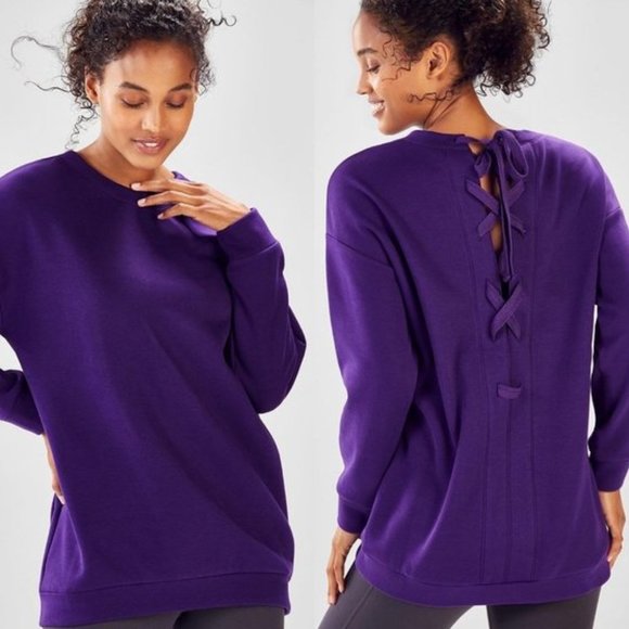 Fabletics | Tops | Fabletics Purple Nina Tie Back Sweatshirt Excellent ...